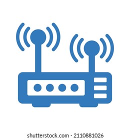 Internet Router Network Icon Blue Color Stock Vector (Royalty Free ...