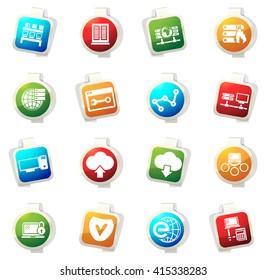 Internet Server Network Stickers Label Icon Stock Vector (Royalty Free ...