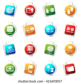 Internet Server Network Stickers Label Icon Stock Vector (Royalty Free ...