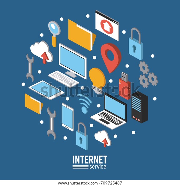 Internet Service Infographic Stock Vector (Royalty Free) 709725487 ...