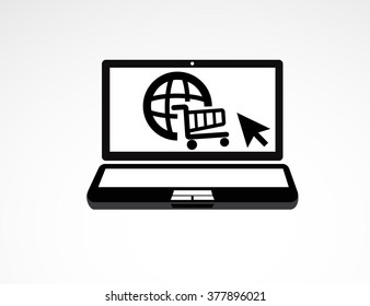Internet Shopping Icon Flat Vector Illustration Stock Vector (Royalty ...