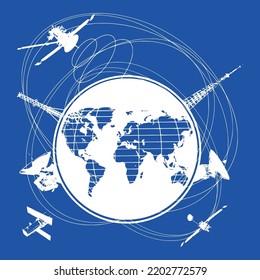 Internet Space Telecommunication Global Network Transmission Stock ...