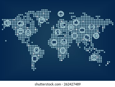 Internet Things Iot World Map Various Stock Vector (Royalty Free ...