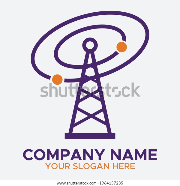 Internet Tower Logo Design Broadband Connectivity Stock Vector (Royalty ...