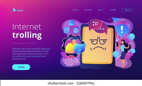 Internet Troll Quarreling Upsetting User Online Stock Vector (Royalty ...