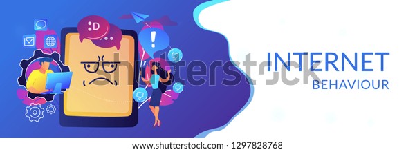 Internet Troll Quarreling Upsetting User Online Stock Vector (Royalty ...