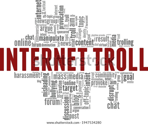 Internet Troll Vector Illustration Word Cloud Stock Vector (Royalty ...