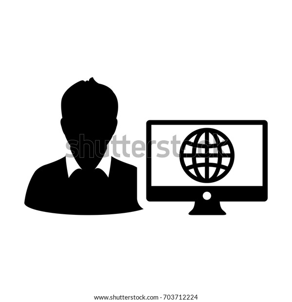 Internet User Icon Vector Person Computer Stock Vector (Royalty Free ...