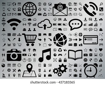 Internet Web Icons Collection On White Stock Vector (Royalty Free ...