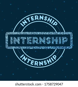 Internship Glowing Round Badge Network Style Stock Vector (Royalty Free ...