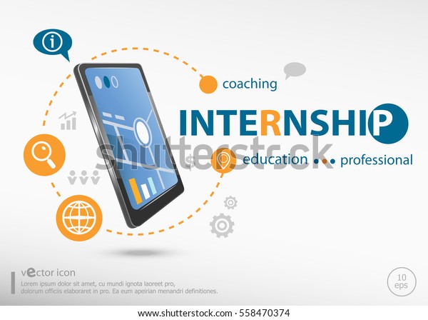 Internship Word Cloud Concept Realistic Smartphone Stock Vector ...