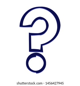 Interrogation Symbol Hand Drawn Icon Blue Stock Vector (Royalty Free ...