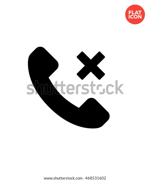 Interrupted Conversation On Phone Icon Flat Stock Vector (Royalty Free ...