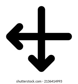 Intersect Arrows Icon Black Color Stock Vector (Royalty Free) 2136414993 | Shutterstock