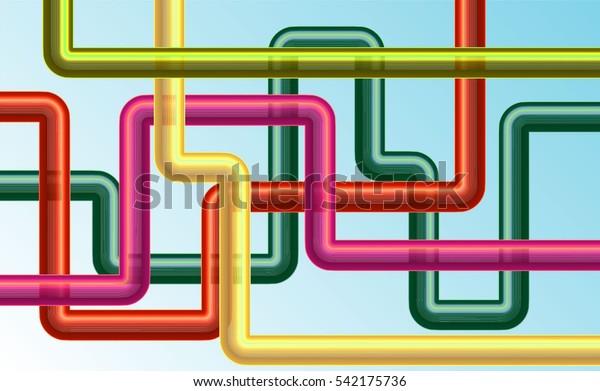 Intersecting Pipes On Gradient Background Stock Vector (Royalty Free ...