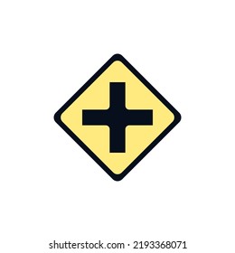 Intersection Road Sign Flat Icon Colorful Stock Vector (Royalty Free) 2193368071 | Shutterstock