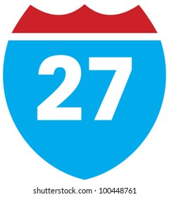 Interstate 27 Highway Sign Stock Vector (Royalty Free) 100448761 ...