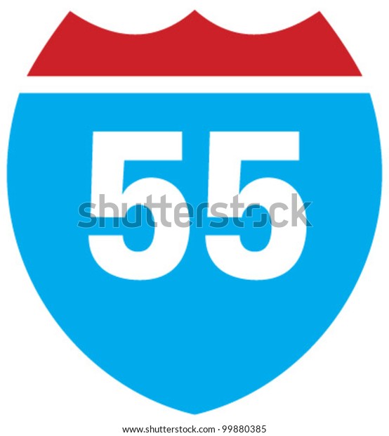 Interstate 55 Highway Sign Stock Vector (Royalty Free) 99880385 ...