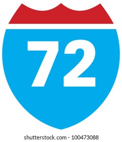 Interstate 72 Highway Sign Stock Vector (Royalty Free) 100473088 ...