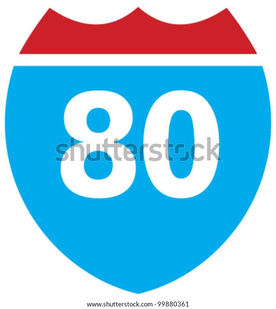 Interstate 80 Highway Sign Stock Vector (Royalty Free) 99880361 ...