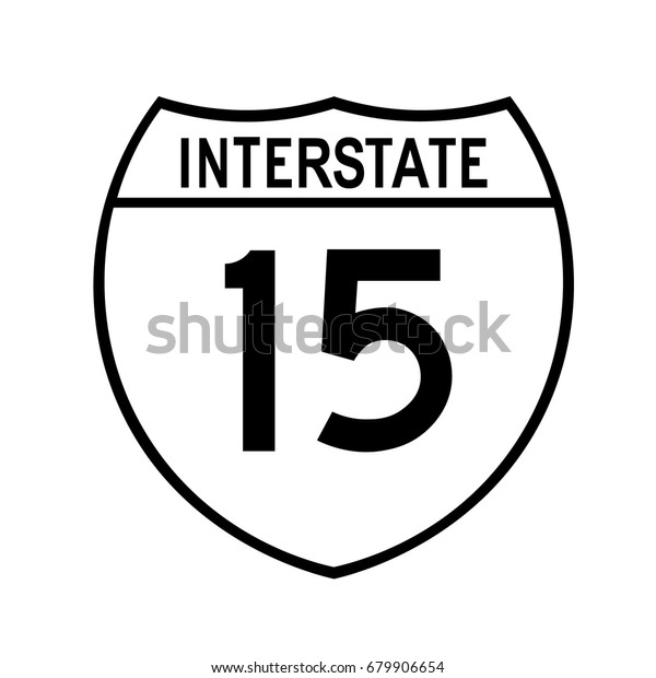 Interstate Highway 15 Road Sign White: vector de stock (libre de ...