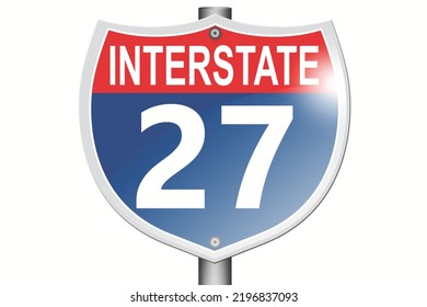 Interstate Highway 27 Road Sign Isolated Stock Vector (Royalty Free ...