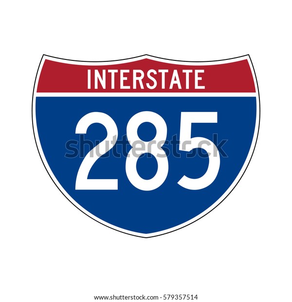 Interstate Highway 285 Road Sign Color Stock Vector (Royalty Free ...