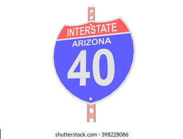Interstate Highway 40 Road Sign Arizona Stock Vector (Royalty Free ...