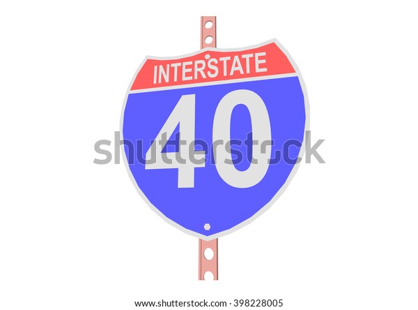 Interstate Highway 40 Road Sign Stock Vector (Royalty Free) 398228005