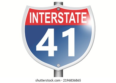 Interstate Highway 41 Road Sign Isolated Stock Vector (Royalty Free ...
