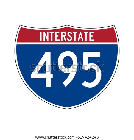 Interstate Highway 495 Road Sign Stock Vector (Royalty Free) 619424243 ...
