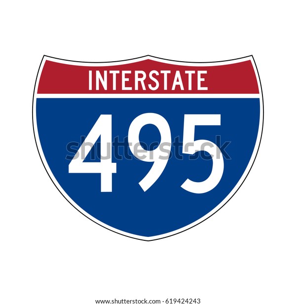 Interstate Highway 495 Road Sign Stock Vector (Royalty Free) 619424243