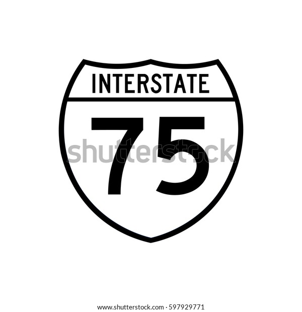 Interstate Highway 75 Road Sign Filled Stock Vector (Royalty Free ...