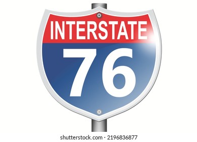 Interstate Highway 76 Road Sign Isolated Stock Vector (Royalty Free ...