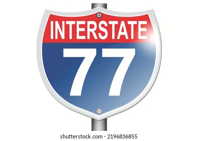 Interstate Highway 77 Road Sign Isolated Stock Vector (Royalty Free ...