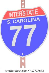 Interstate Highway 77 Road Sign South Stock Vector (Royalty Free ...