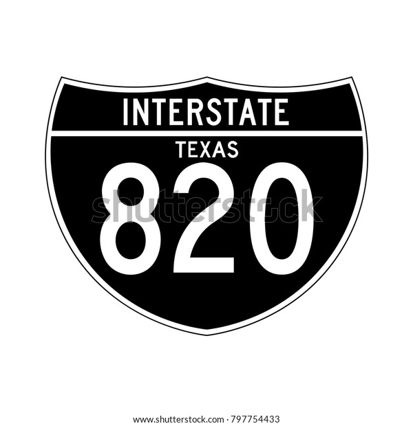 Interstate Highway 820 Road Signblack Version Stock Vector (Royalty ...
