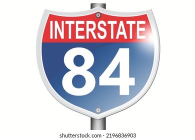 Interstate Highway 84 Road Sign Isolated Stock Vector (Royalty Free ...