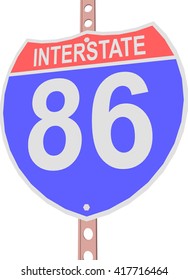Interstate Highway 86 Road Sign Stock Vector (Royalty Free) 417716464 ...