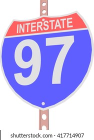 Interstate Highway 97 Road Sign Stock Vector (Royalty Free) 417714907 ...