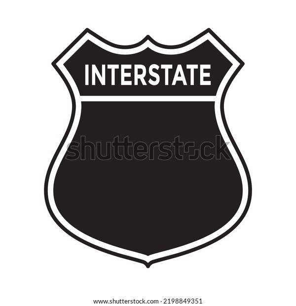 Interstate Highway Sign Blank Black White: เวกเตอร์สต็อก (ปลอดค่า ...