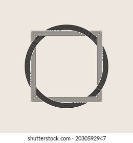Intertwined Square Circle Symbol Geometric Design Stock Vector (Royalty ...