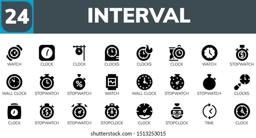 Interval Icon Set 24 Filled Interval Stock Vector (Royalty Free) 1513253015