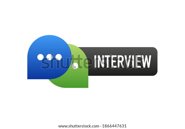 Interview Banner On White Background Live Stock Vector (Royalty Free ...