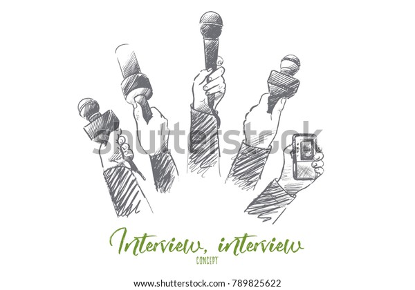 Interview Concept Hand Drawn Mother Hands Stock Vector (Royalty Free ...