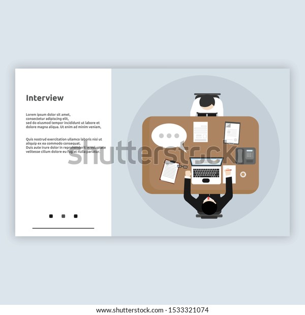 Interview Landing Page Illustration Flat Design Stock Vector (Royalty ...