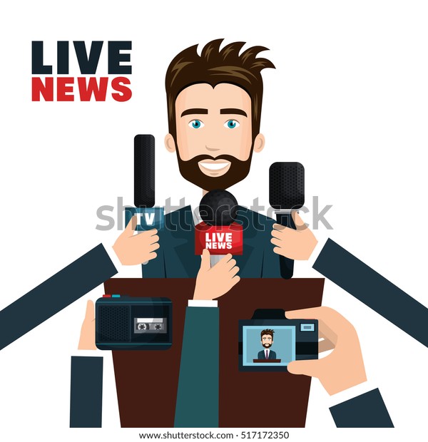 Interview Person On Podium Stock Vector (Royalty Free) 517172350 ...