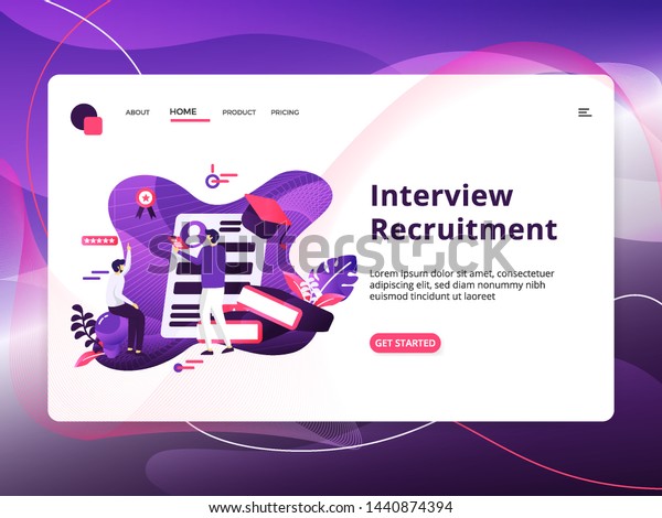 Interview Recruitment Modern Illustration Concept Head Stock Vector ...
