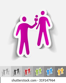 Interviewer Respondent Paper Sticker Shadow Vector Stock Vector ...