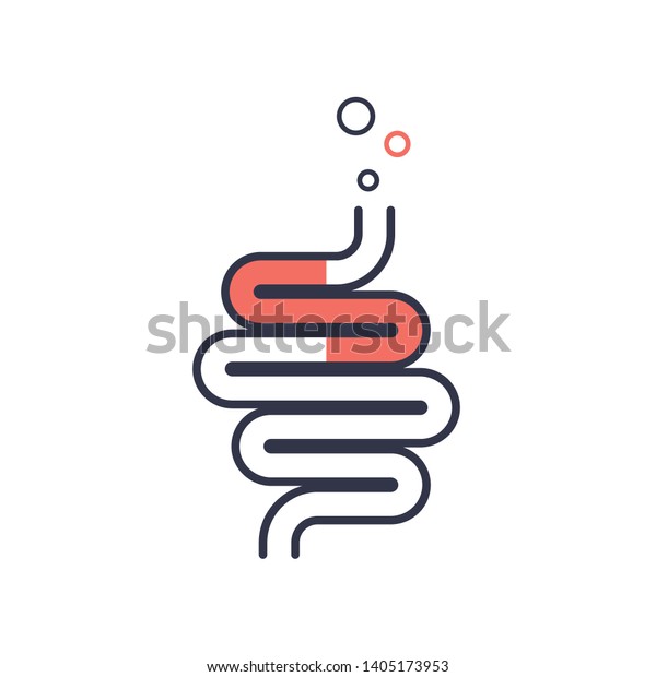 Intestinal Gas Vector Icon Isolated On Stock Vector (Royalty Free ...